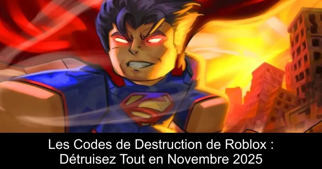 Les Codes de Destruction de Roblox : Détruisez Tout en Novembre 2025 ...